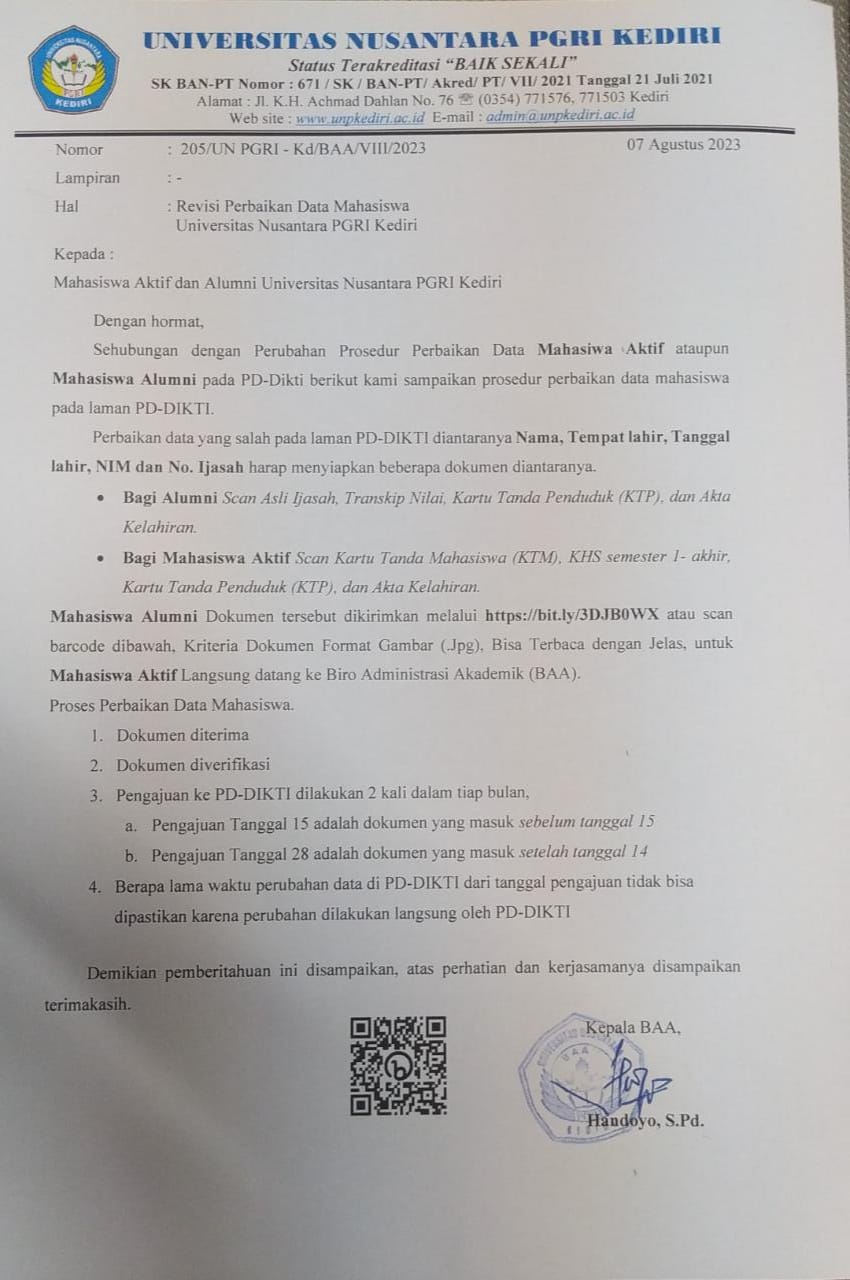 Perbaikan Data Mahasiswa dan Alumni di pddikti – PBSI Perbaikan Data Mahasiswa dan Alumni di pddikti – PBSI